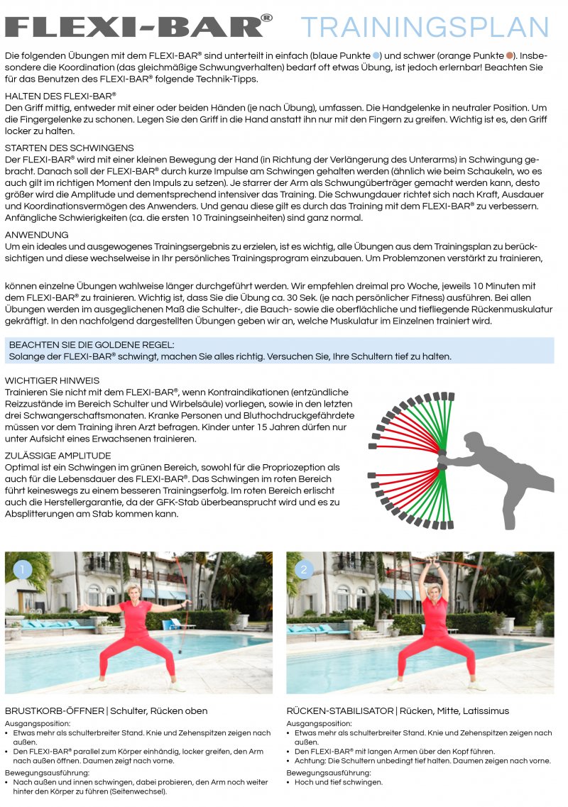 Flexi-BAR (Fitnessgerät) mit Einführungs-DVD und Traini