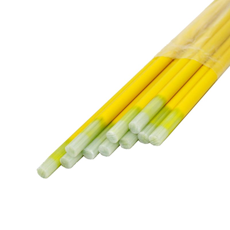 GFK-Glasfaser Stab Ø9mm Länge 900mm geschliffen, gelb lackiert-Set mit ...