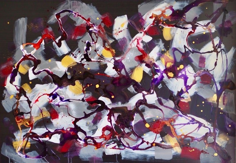 Stellar Lightning acrylic painting-90x130cm order